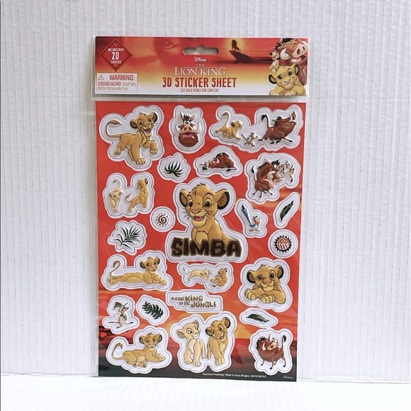 Disney | Accessories | Disney The Lion King 2 3d Puffy Stickers | Poshmark